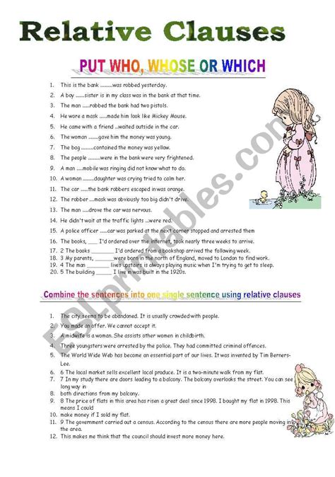 Relative Clauses ESL Worksheet By Vanyanicolova