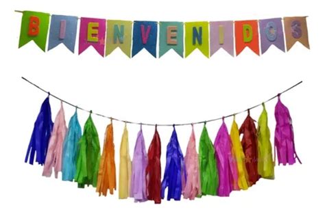 Letrero Banner Bienvenidos Fomi Guirnalda MercadoLibre