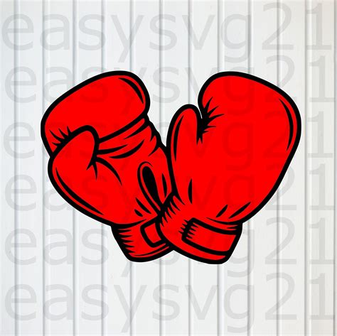 Red Boxing Gloves Svg Clipart Vector Clip Art Boxing Svg Etsy Red The