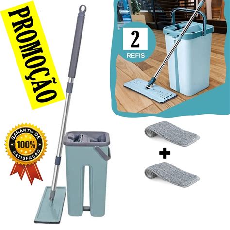 Mop Esfreg O Balde Para Limpeza Flat Rodo M Gico Lava Seca Tira P