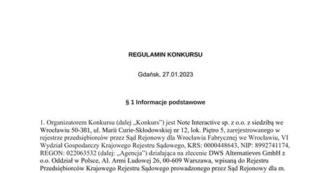 REGULAMIN KONKURSU ALFA Docx DocDroid