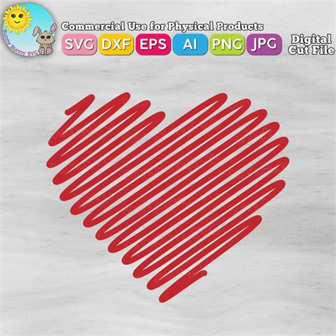 Scribble Heart Svg Love Svg Doodle Heart Svg Grunge Svg Distressed Svg