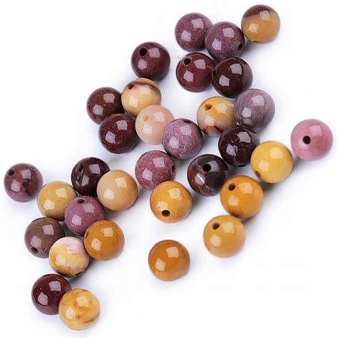 10x Koraliki MINERAŁY NATURALNE do biżuterii 6 mm beżowe JASPIS MOOKAIT