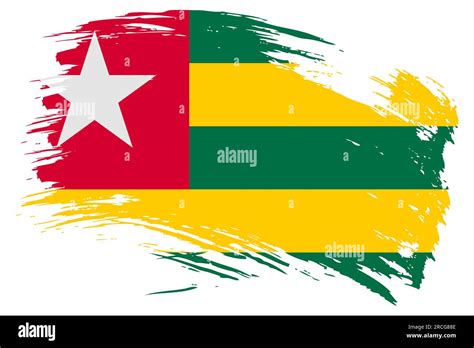 Togo Brush Stroke Flag Vector Background Hand Drawn Grunge Style