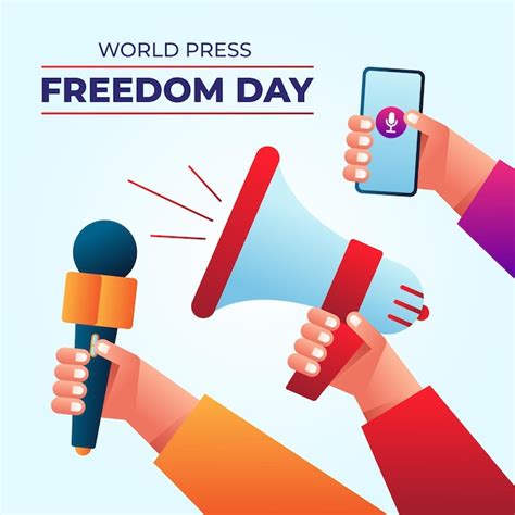 Ilustración del día mundial de la libertad de prensa degradado Vector