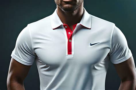 Un Hombre En Un Blanco Polo Camisa Con Rojo Recortar Generado Por Ai