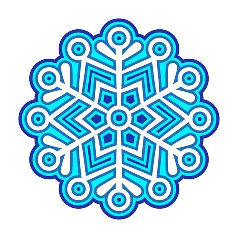 Diseño de logotipo de icono de vector de copo de nieve aislado azul