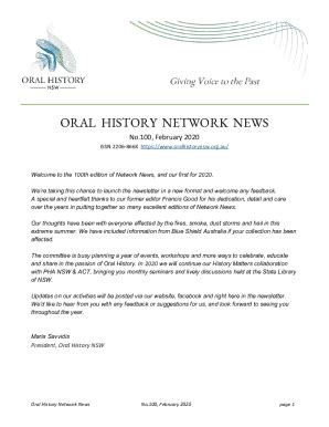 Fillable Online Oral History Network News Fax Email Print PdfFiller