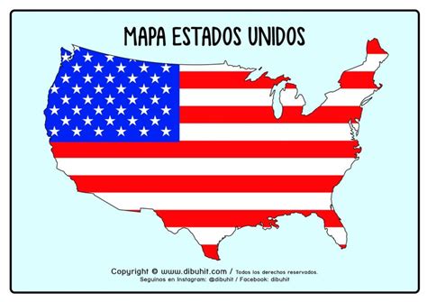 Mapa Estados Unidos Con Bandera DibuHit