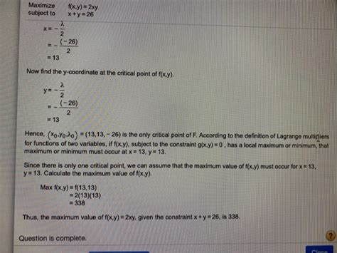 solved use the method of lagrange multipliers maximize