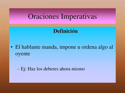 Oraciones Imperativas Ejemplos