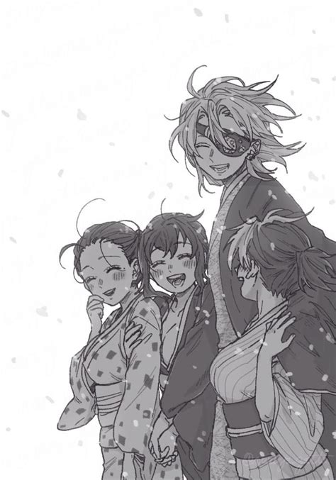 Uzui Tengen Hinatsuru Suma And Makio Kimetsu No Yaiba Drawn By