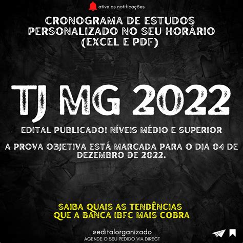 PLANO DE ESTUDOS TJMG 2022 AJAJ PRONTO Edital Organizado Hotmart