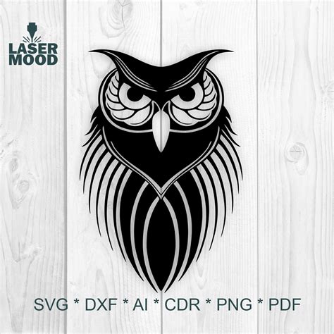 Owl SVG DXF CDR Digital Vector File For Laser And Plasma Etsy