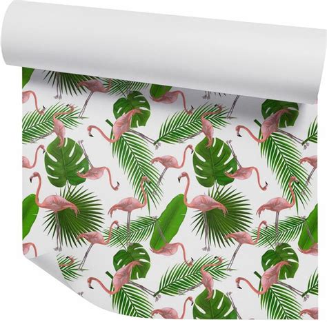 Fototapety Pl Flamingi Liście Tropikalne Okleina Samoprzylepna Na