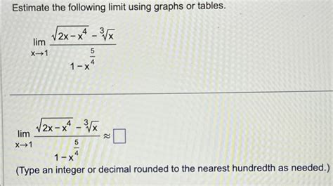 solved estimate the following limit using graphs or