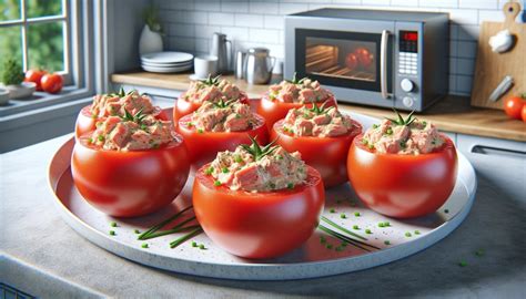 Cómo preparar tomates rellenos de atún en microondas