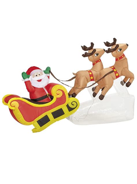 Babbo Natale Con Renne Gonfiabile Gigante Consegna Express Funidelia