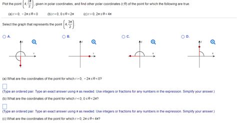 solved plot the point 4 3 pi 2 given in polar