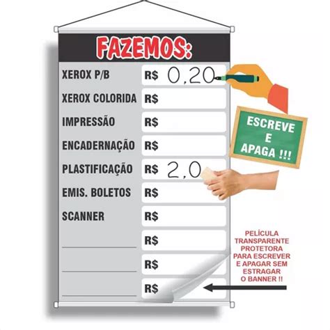 Banner Xerox Papelaria Impress O Pre Os Escreve E Apaga