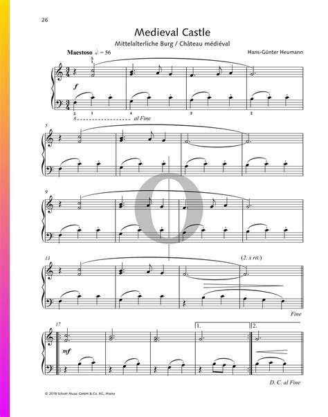 Medieval Castle Hans Günter Heumann Piano Sheet Music OKTAV