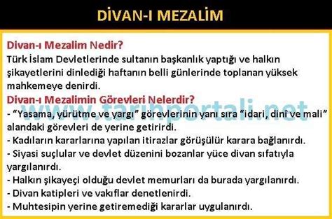 Divan ı Mezalim Nedir Görevleri Nelerdir Tarih Portalı