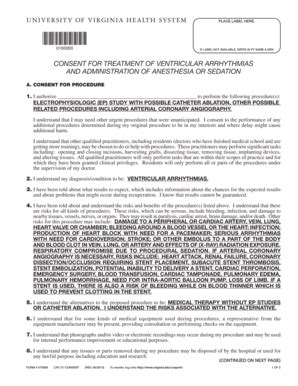 Fillable Online Virginia CONSENT FOR TREATMENT OF University Of