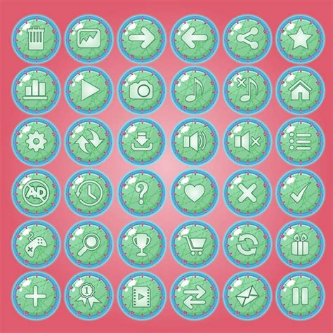 Premium Vector Buttons Icon Set For Game Interfaces