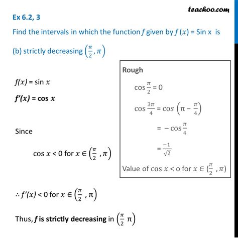 ex 6 2 3 find the intervals in which f x sin x is strictly incre