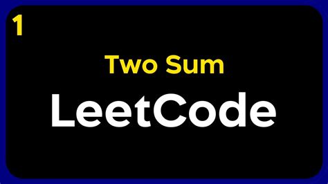 Two Sum LeetCode 1 YouTube