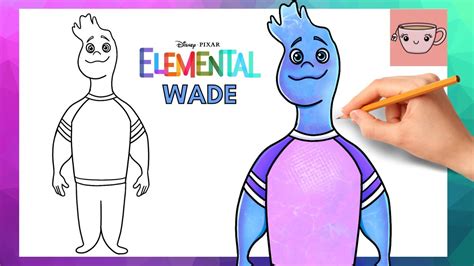 Cómo dibujar a Wade de Elemental Disney Pixar Tutorial de dibujo