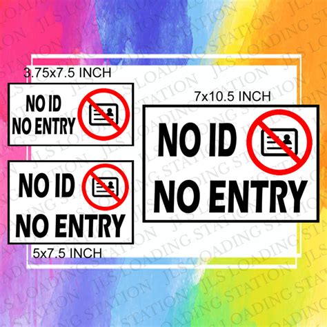 NO ID NO ENTRY LAMINATED PVC SIGNAGE Lazada PH