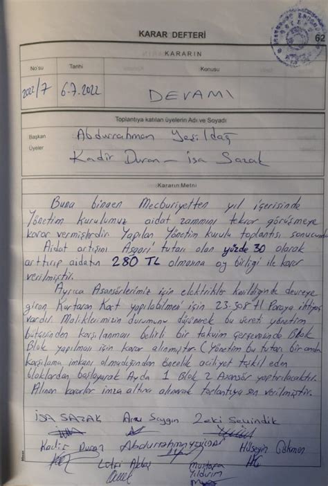 galip refah yeni Zelanda apartman yönetimi karar defteri ikilem grup İkna