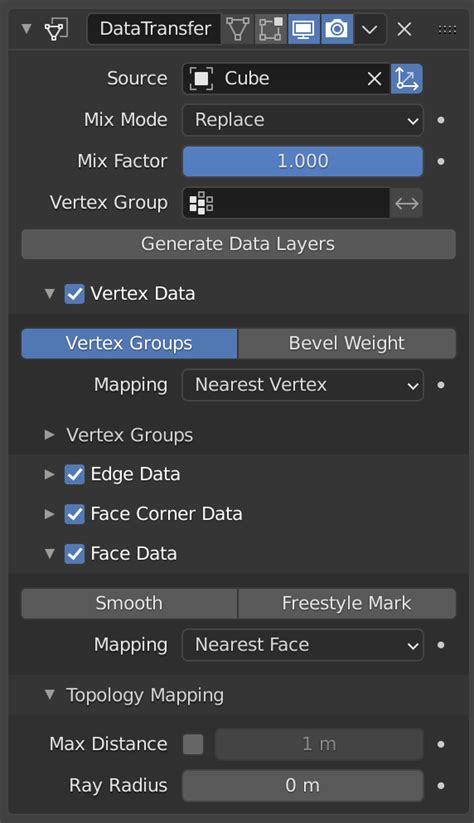 Blender Data Transfer Modifier