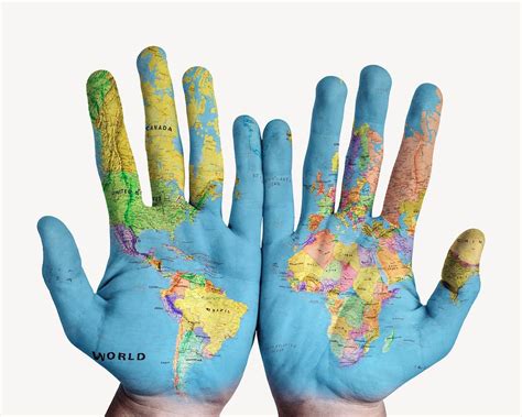 Map Painted On Hands Collage Free Photo Rawpixel