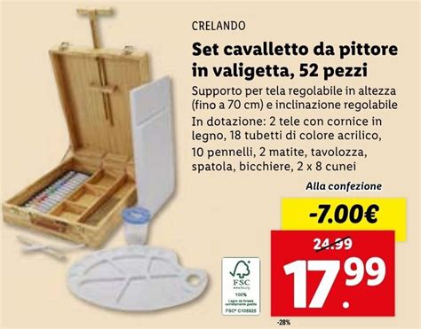 Crelando Set Cavalletto Da Pittore In Valigetta 52 Pezzi Offerta Di Lidl