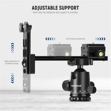 Neewer Teleobjetivo Soporte Slow Placa Zapata R Pida Soporte Enfoque