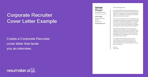 Corporate Recruiter Cover Letter Example For 2024
