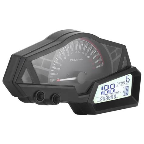 Akozon compteur kilométrique LCD Jauge de carburant de vitesse d