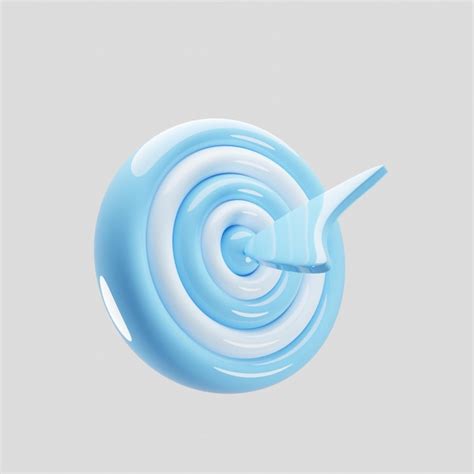 Ícone de alvo seta na renderização 3d alvo azul ilustração 3d
