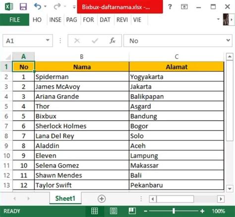 Cara Membuat Daftar Nama Undangan Di Excel Imagesee