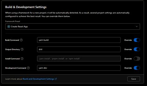 reactjs react js vercel deploy error message error no output directory named build found