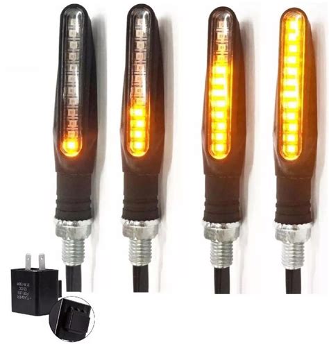 Kit Piscas Slim Moto Seta Led Sequencial Universal Rele Spi