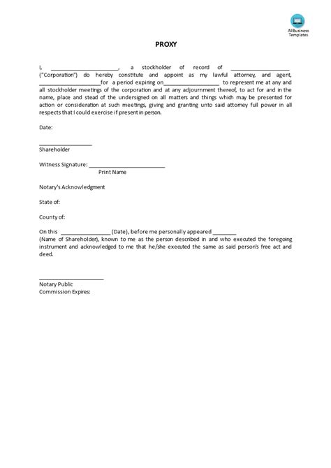 Proxy Forms Template Williamson Ga Us