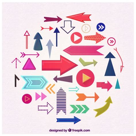Colección flechas de colores Vector Gratis