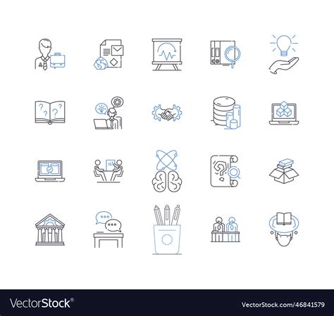 Strategic Planning Line Icons Collection Vision Vector Image