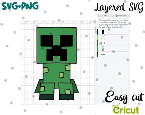 Layered SVG Creeper Cricut Silhouette Cut File Clipart Etsy