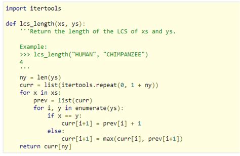longest common subsequence c python script explanation stack overflow