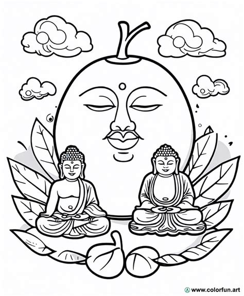 Coloriage du fruit du bouddha à Télécharger ou à Imprimer gratuitement