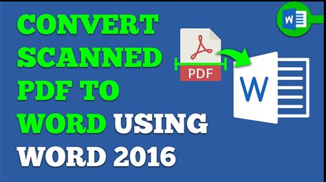 How To Convert Scanned PDF To Word Using Microsoft Word 2016 For Free